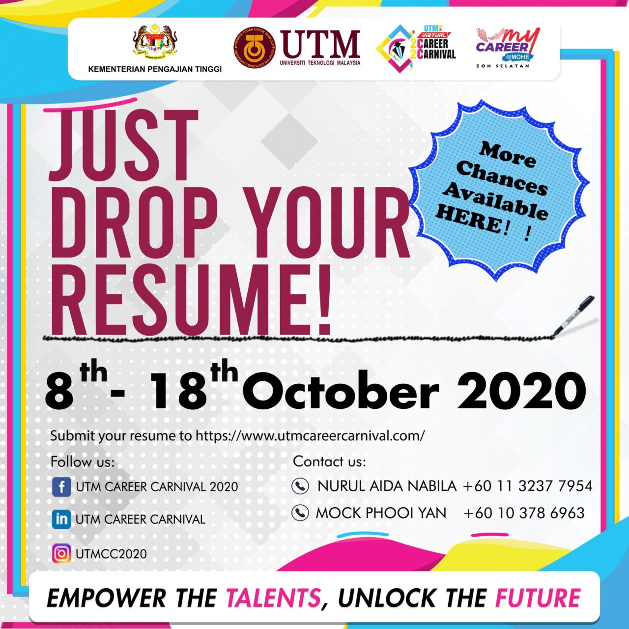 Dates for Resume Submission Extended! | UTM CAREER CARNIVAL 2023