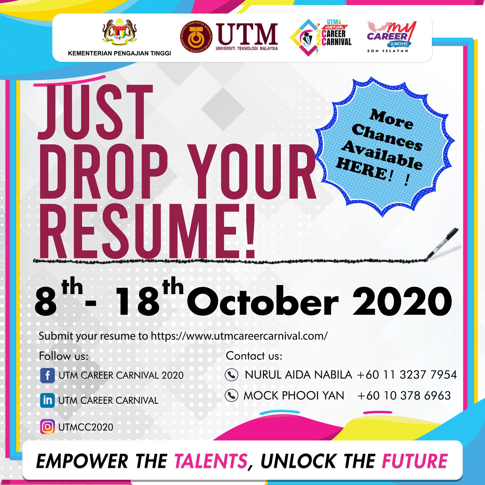 Dates for Resume Submission Extended! | UTM CAREER CARNIVAL 2023