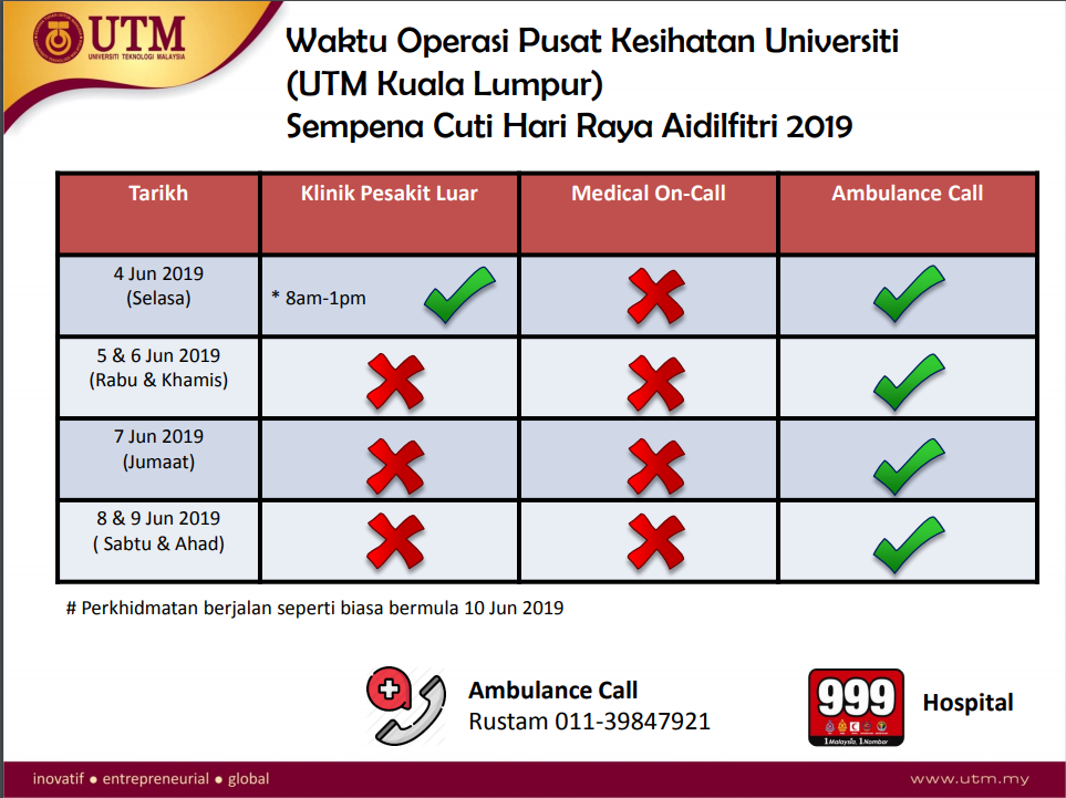 Homepage | Pusat Kesihatan UTM KL
