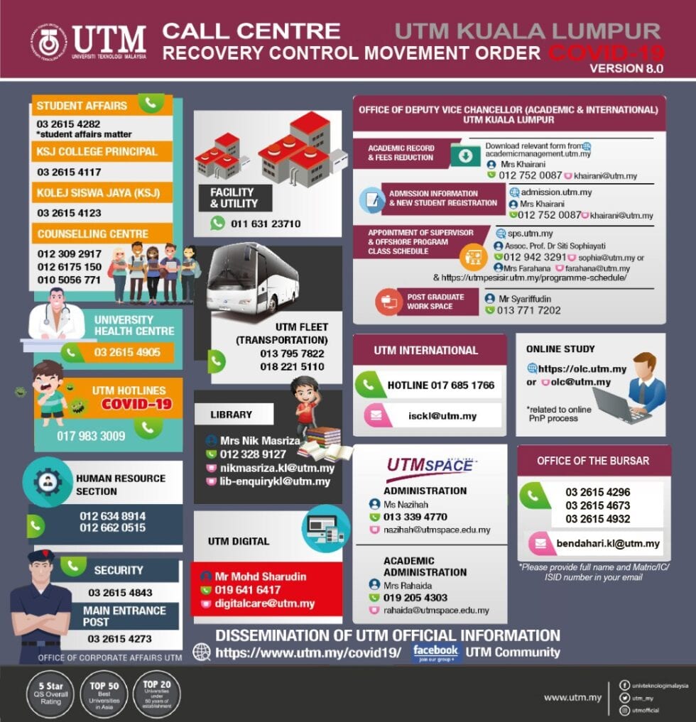 Hotline UTMKL | Office of Student Affairs